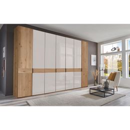 Wiemann Kleiderschrank &raquo;Cardiff&laquo; inkl. T&uuml;rd&auml;mpfung wei&szlig; Floatglas, Hartfaserplatte, Holzwerkstoff, Massivholz Bianco-Eiche-Nachbildung, B/H/T: 344,2cm
