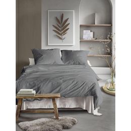 Irisette Bettw&auml;sche &raquo;Tokio 8607&laquo; 2 Stk. seidiger Glanz, besonders weich und hautschmeichelnd grau Mako-Satin, Obermaterial: 100% Baumwolle B/L: 135cm x 200cm, 