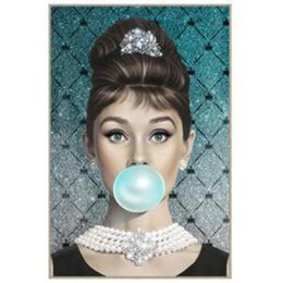 KARE Bild mit Rahmen &raquo;Gerahmtes Bild Muse Bubble Diva 80x120cm&laquo; 1 bunt Glas, Papier B/H/T: 120cm x 80cm x 4cm, Hochformat