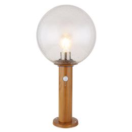 Globo LIGHTING Au&szlig;en-Stehlampe &raquo;OSSY&laquo; E27 1 Stk. Au&szlig;enleuchte mit Sensor f&uuml;r Garten & Weg braun 1, &Oslash; 25cm H: 50cm, 1 Stk.