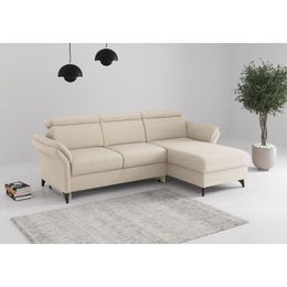 Sit & More sit&more Ecksofa &raquo;Glendale, L-Form&laquo; inkl. Kopfteilverstellung, wahlweise mit Vorziehsitz und Bettkasten beige 95% Polyester, 5% Polyamid B/H/T: 253cm 