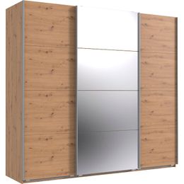 wimex Schwebet&uuml;renschrank &raquo;Norderstedt&laquo; INKLUSIVE 2 Stoffboxen und 2 zus&auml;tzliche Einlegeb&ouml;den, mit Spiegel braun Holzwerkstoff Artisan Eiche Nachbildung, B/