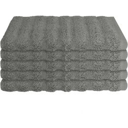 Schiesser Gaestehandtuecher &raquo;Neapel aus 100% Baumwolle mit eleganter Hoch-Tief-Optik&laquo; OEKO-TEX MADE IN GREEN bunt Frottier, Baumwolle B/L: 30cmx50cm, 5 Stk., 