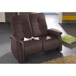 exxpo - sofa fashion 2-Sitzer &raquo;Tivoli, Kinosofa, bequem und komfortabel durch die Relaxfunktion&laquo; (2-sitzig), schmale Armlehnen, hohe R&uuml;ckenlehne braun