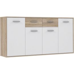 FORTE Sideboard &raquo;Sideboard, verschiedene Dekore, Schubk&auml;sten&laquo; wei&szlig; Spanplatte B/H/T: 162,3cm x 81,7cm x 34,2cm, 2 Stk., 4 Stk.
