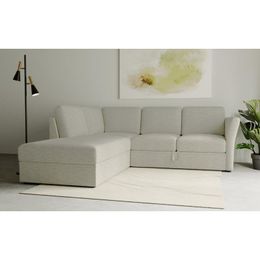 OTTO home Ecksofa &raquo;Lavars, L-Form, Schlafsofa&laquo; mit Bettfunktion und Stauraum, in zwei verschiedenen Bezugsqualit&auml;ten beige 53% strukturiertes 