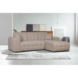 Home Affaire Ecksofa &raquo;Nosia L-Form&laquo; incl. 2 Zierkissen, mit feiner Steppung beige 100% Polyester B/H/T: 234cm x 85cm x 163cm, Struktur fein, Recamiere