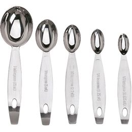 Cuisipro Messl&ouml;ffel Edelstahl 5 ineinderstapelbare Edelstahl-Messl&ouml;ffel, 5 Stk. tlg. silber Edelstahl Volumen 0,02 l
