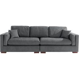 Home Affaire Big-Sofa &raquo;Fresh Pond&laquo; in vielen Bezugsqualit&auml;ten und Farben, B/T/H: 290/96/95 cm grau 100% Polyester B/H/T: 290cm x 95cm x 96cm, Struktur