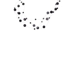 Firetti Damen Collier &raquo;Schmuck Geschenk, Schwebende Kugeln&laquo; Made in Germany - mit Obsidian schwarz Nylon Silber 925 (Sterlingsilber), L: 50 B: 12mm