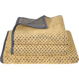 Dyckhoff Handtuch Set &raquo;Golden Shades Rhombus&laquo; 3 Stk. Walkfrottier 2 Handt&uuml;cher (50x100 cm), 1 Badetuch (70x140 cm) gold Walkfrottier, Obermaterial: 100% 