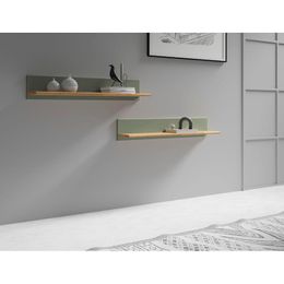 OTTO home Wandregal &raquo;Ribe,2er Set,teilmassiv mit massiver Ablagefl&auml;che, Breite: je 90 cm&laquo; Set, 2 Stk. tlg. Ablagefl&auml;chen Eiche massiv Holzwerkstoff, 