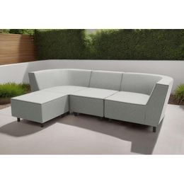 DOMO collection Ecksofa &raquo;Sonna, individuell zusammenstellbar L-Form&laquo; Gartenlounge-Set oder Einzelelemente, Outdoor silber 100% Olefin B/H/T: 206cm x 
