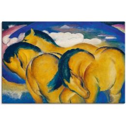 Artland Wandbild &raquo;Die kleinen gelben Pferde. 1912&laquo; Haustiere 1 Stk. tlg. als Alubild, Leinwandbild in verschied. Gr&ouml;&szlig;en gelb B/H/T: 90cm x 60cm, Leinwandbild 