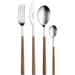Pinti Inox PINTINOX Besteck-Set &raquo;Sushi&laquo; Satiniert mit Kunststoffgriff in Holz-Optik braun Edelstahl 18/0, Kunststoff 24 Stk.