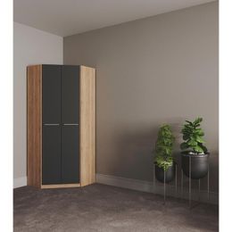 Priess Eckkleiderschrank &raquo;Barcelona Kleiderschrank Eckl&ouml;sung Raumwunder&laquo; in 2 Tiefen Schrank Eckschrank Garderobe braun Holzwerkstoff B/H/T: 78cm x 