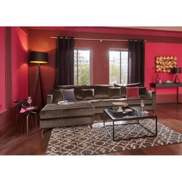 Home Affaire Ecksofa &raquo;Renesse L-Form&laquo; lose Kissen, Keder an Sitzkissen grau Samtvelours 100% Polyester;Luxus-Microfaser ALTARA NUBUCK (100% Polyester)