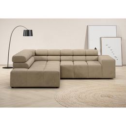 Home Affaire Ecksofa &raquo;Ancona, Ecksofa, incl. Kopfteilverstellung, Breite 249 cm, L-Form&laquo; wahlweise motorische Sitztiefenverstellung, B/T(H: 249/215/70