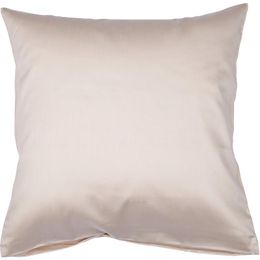 Janine Kissenbezug &raquo;Colors Mako Satin&laquo; mit Rei&szlig;verschluss, uni Kissenh&uuml;lle, feinf&auml;dig, 100% Baumwolle beige Mako-Satin, Mako-Satin B/L: 80cm x 80cm, 1 Stk., 