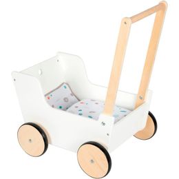 Small Foot Puppenwagen &raquo;Little Button&laquo; aus Holz wei&szlig; Einheitsgr&ouml;&szlig;e Puppenwagen
