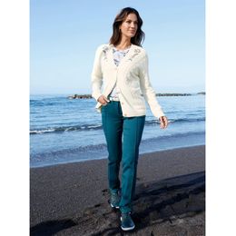 WITT WEIDEN Strickjacke in champagner-burgund-gemustert | Gr.: 40