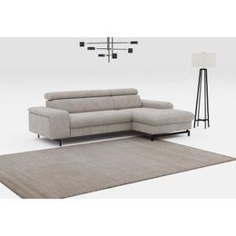 COTTA Ecksofa &raquo;Emma L-Form, B: 267 cm&laquo; mit Kopfteilverstellung, optional Schlaffunktion & Bettkasten grau B/H/T: 267cm x 97cm x 165cm, Struktur fein, 