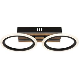 Globo LIGHTING Deckenleuchte &raquo;BLEVINS&laquo; LED-Modul 1 Stk. LED Deckenleuchte f&uuml;r Wohn- & Schlafzimmer Holzoptik braun 1, H: 8,5cm, 1 Stk.