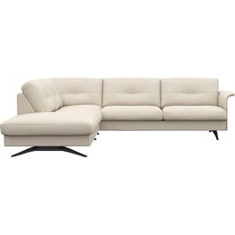FLEXLUX Ecksofa &raquo;Glow, super bequem durch hochwertigem Sitzaufbau mit Federkern, L-Form&laquo; Skandinavisches Design, In hochwertiger Verarbeitung wei&szlig; 100
