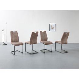 Hela Freischwinger &raquo;CHRISTINA&laquo; (Set) 1 Stk.1, 2 oder 4 St&uuml;ck, Schwingstuhl grau 100% Polyester B/H/T: 44cm x 98cm x 61cm, 1 Stk., Microfaser