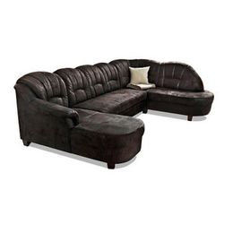 Home Affaire Wohnlandschaft &raquo;Budapest, viel Platz, Breite 288cm, zeitlos und elegant, U-Form&laquo; wahlweise mit Bettfunktion schwarz B/H/T: 288cm x 84cm x