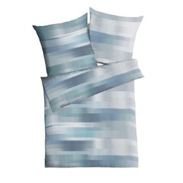 Kaeppel Bettw&auml;sche &raquo;Vision&laquo; 2 Stk. blau Mako-Satin, Obermaterial: 100% Baumwolle B/L: 135cm x 200cm, 1 Stk., 1 Stk., Mako-Satin, B/L: 80cm x 80cm, 2 Stk.