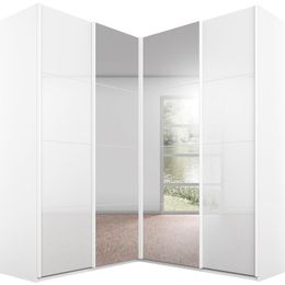 Rauch Schwebet&uuml;renschrank &raquo;Schrank Garderobe Eckkleiderschrank QUADRA Front in Dekor/Hochglanz&laquo; Ma&szlig; 181x187 cm, H&ouml;hen 210/229 cm, inkl. Soft-Close-