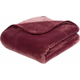 G&ouml;zze Wohndecke &raquo;Premium Cashmere Feeling&laquo; mit premium Cashmere Feeling, Kuscheldecke lila Polyester B/L: 180cm x 220cm