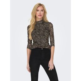 Only Damen Only Langarmshirt &raquo;ONLERICA LIFE MESH L/S TOP JRS NOOS&laquo; Kunstfaser mit Stretch, regular fit beige XS