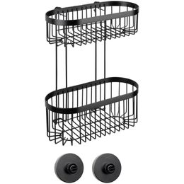 Wenko Badregal &raquo;Classic Plus&laquo; Wandregal, befestigen ohne Bohren, Vacuum-Loc , aus Stahl, schwarz Metall B/H/T: 26,5cm x 33cm x 14,5cm