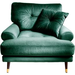 Trends by HG Loungesessel &raquo;TOKIO&laquo; in Microfaser mit hochwertigem Holz/Metallfu&szlig; gr&uuml;n 100% Polyester Microfaser, B/H/T: 100cm x 88cm x 100cm