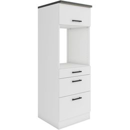 Optifit Backofenumbauschrank &raquo;Palma&laquo; Breite 60 cm, 3 Schubk&auml;sten, 1 Klappe wei&szlig; Holzwerkstoff wei&szlig;, B/H/T: 60cm x 174,4cm x 60cm, Schubladen: 3 Stk.
