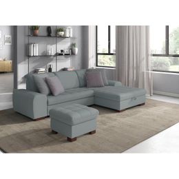 Sit & More sit&more Ecksofa &raquo;Luxor L-Form&laquo; wahlweise mit Schlaffunktion, Bettkasten und Kopfteilverstellung blau Luxus-Microfaser ALTARA NUBUCK (100% Polyester);