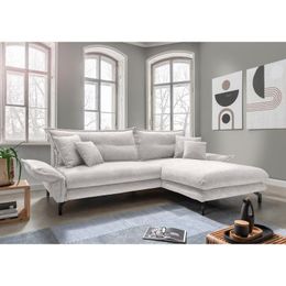 Home Affaire Ecksofa &raquo;Lazio modern und bequem, schmale Armlehnen, tolle Detailverarbeitung&laquo; Armlehnen verstellbar wei&szlig; B/H/T: 255cm x 94cm x 180cm, 