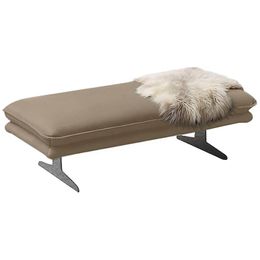 W.Schillig Polsterhocker F&uuml;&szlig;e in Chrom gl&auml;nzend braun Longlife Xtra-Leder Z59: Glattleder mit modischer Pr&auml;gung. Hautst&auml;rke 0, 9 - 1, 1 mm B/H/T: 