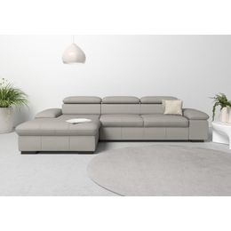 OTTO home Ecksofa &raquo;Alberto L-Form&laquo; mit Kopfteilverstellung, wahlweise mit Schlaffunktion grau Luxus-Microfaser Lederoptik (100% Polyester);Luxus-