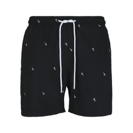 Urban Classics Beachwear - Bottom in black/palmtree | Gr.: S