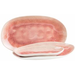 M&auml;ser M&Auml;SER Servierplatte &raquo;Frozen, Servierplatten-Set, Steinzeug&laquo; rosa Steinzeug Einheitsgr&ouml;&szlig;e