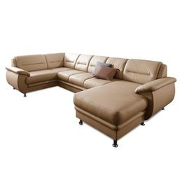 Sit & More sit&more Wohnlandschaft &raquo;Mailand U-Form, B: 312 cm&laquo; optional Schlaffunktion braun NaturLEDER (echtes Rindleder)/Korpus passendes Kunstleder Softlux ;