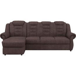 Home Affaire Ecksofa &raquo;Boston L-Form&laquo; mit hoher R&uuml;ckenlehne, wahlweise mit Schlaffunktion schwarz 100% Polyester B/H/T: 262cm x 102cm x 165cm, Struktur