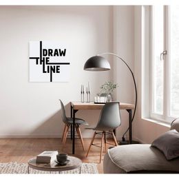 Komar Leinwandbild &raquo;Typo Draw the Line - Gr&ouml;&szlig;e 60 x 60 cm&laquo; Natur 1 Stk. tlg. Keilrahmenbild mi Echtholzrahmen schwarz Holz, Papier B/H/T: 60cm, Natur, 1 Stk