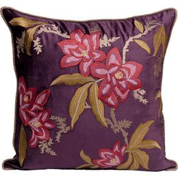 KARE Dekokissen &raquo;Lovely Flowers, Kissenh&uuml;lle mit F&uuml;llung, 50x50 cm&laquo; st&uuml;tzt Kopf und Nacken angenehm und sorgt f&uuml;r erholsamen Schlaf Leinen, Polyester B/L: 