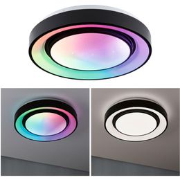 Paulmann LED Deckenleuchte &raquo;Rainbow Dynamic 22W 375mm 230V&laquo; 1 Stk. Tageslichtwei&szlig; RGBW TunableWhite schwarz 1, &Oslash; 37,5cm H: 7cm, 1 Stk.