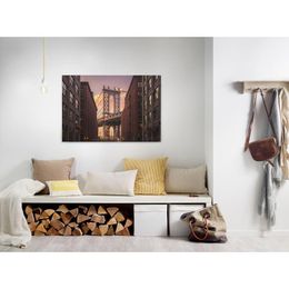 A.S. Cr&eacute;ation Leinwandbild &raquo;Brooklyn Bridge&laquo; Kunst New York 1 Stk. tlg. Br&uuml;cke Gro&szlig;stadt Keilrahmen Bild Leinwand-Bild Wohnzimmer modern Wand bunt Holz, Stahl B/H/T