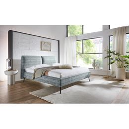 Meise M&ouml;bel meise.m&ouml;bel Polsterbett &raquo;Infinity erh&auml;ltlich in verschiedenen Farben und Breiten&laquo; mit schwarzen Metallf&uuml;&szlig;en grau Liegefl&auml;che L&auml;nge B: 200cm x 200cm, 